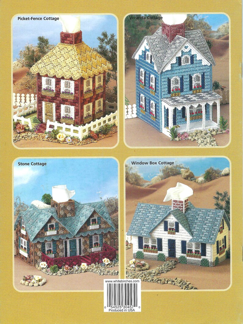 Country Cottage Tissue Covers Plastic Canvas Pattern Book - Etsy