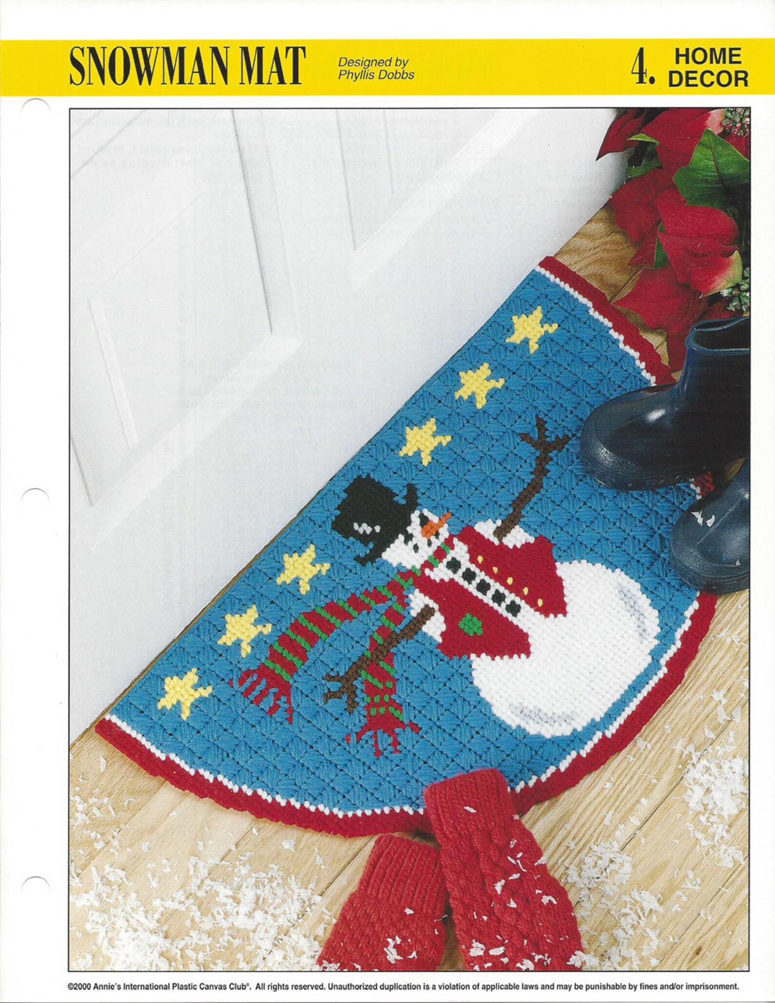Snowman Mat Plastic Canvas Pattern Winter Decor Door Mat - Etsy