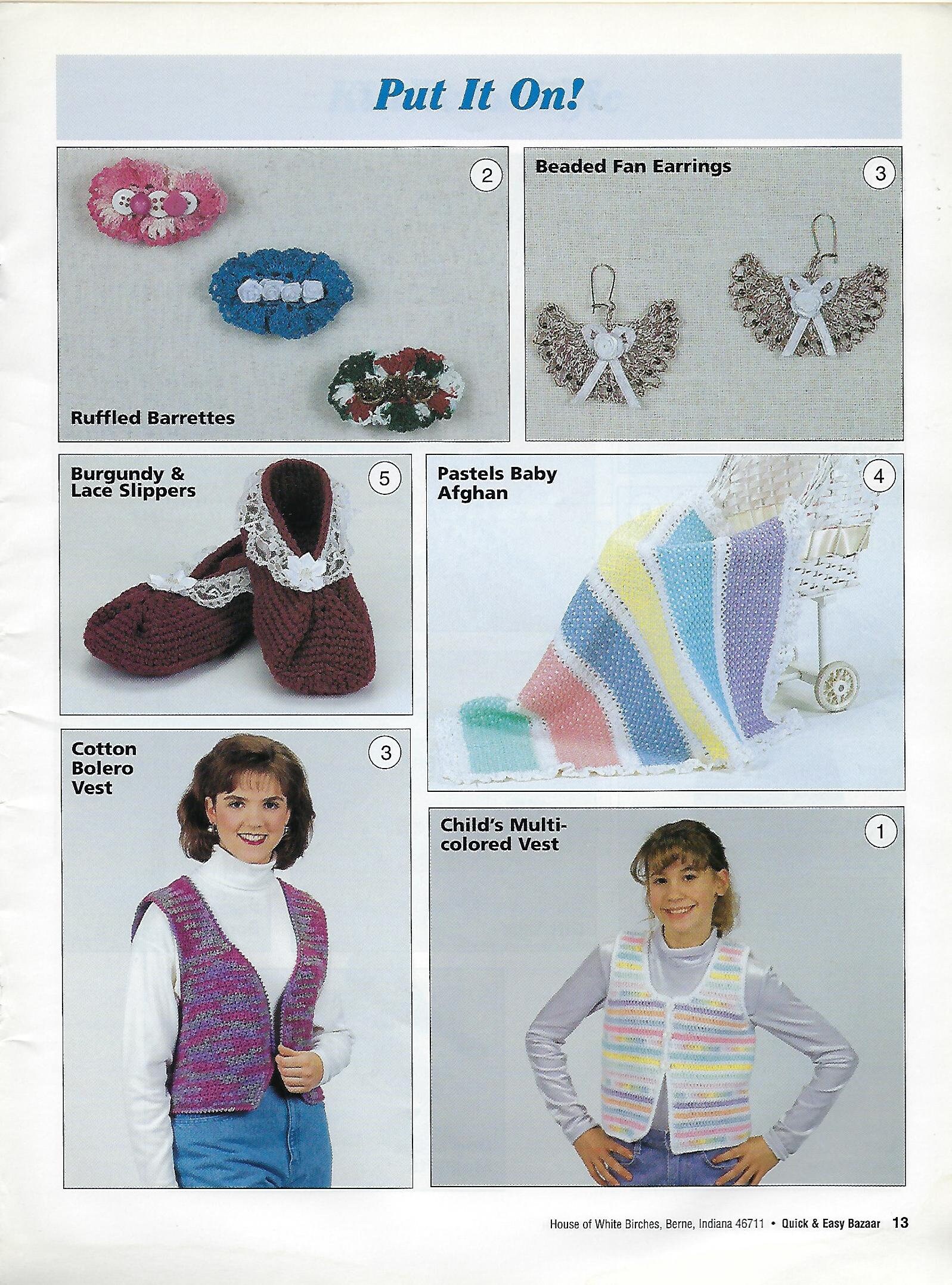 Quick & Easy Bazaar Crochet Pattern Book/house of White Birches #101110 ...