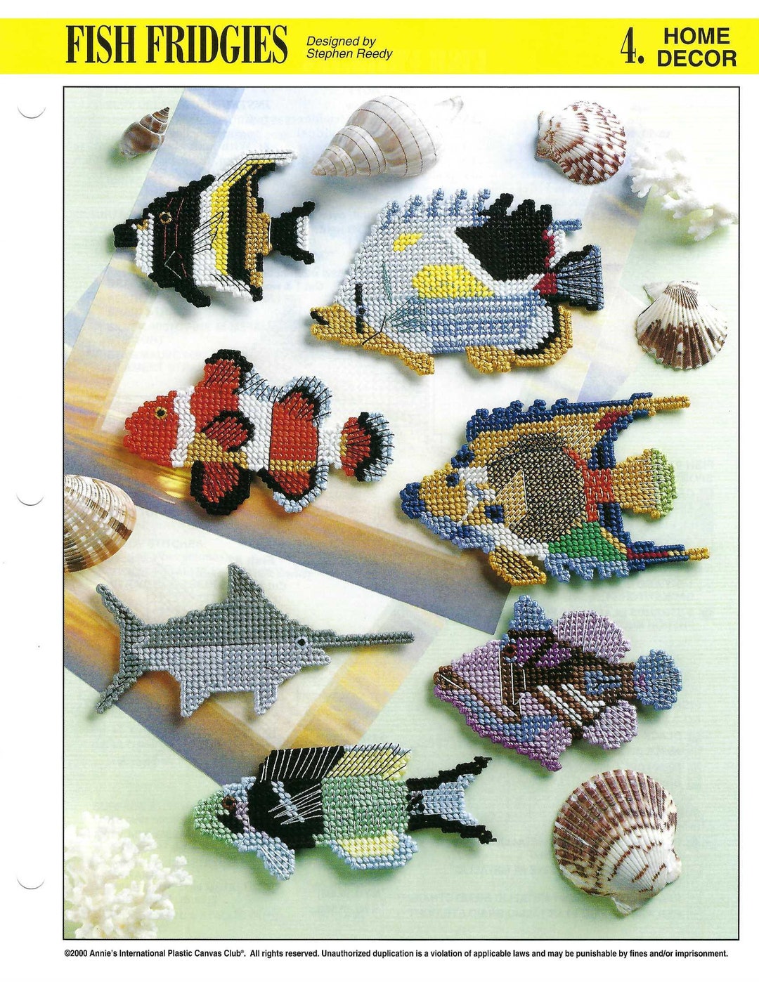 Fish Fridgies Plastic Canvas Pattern/annie's International Pattern Club ...