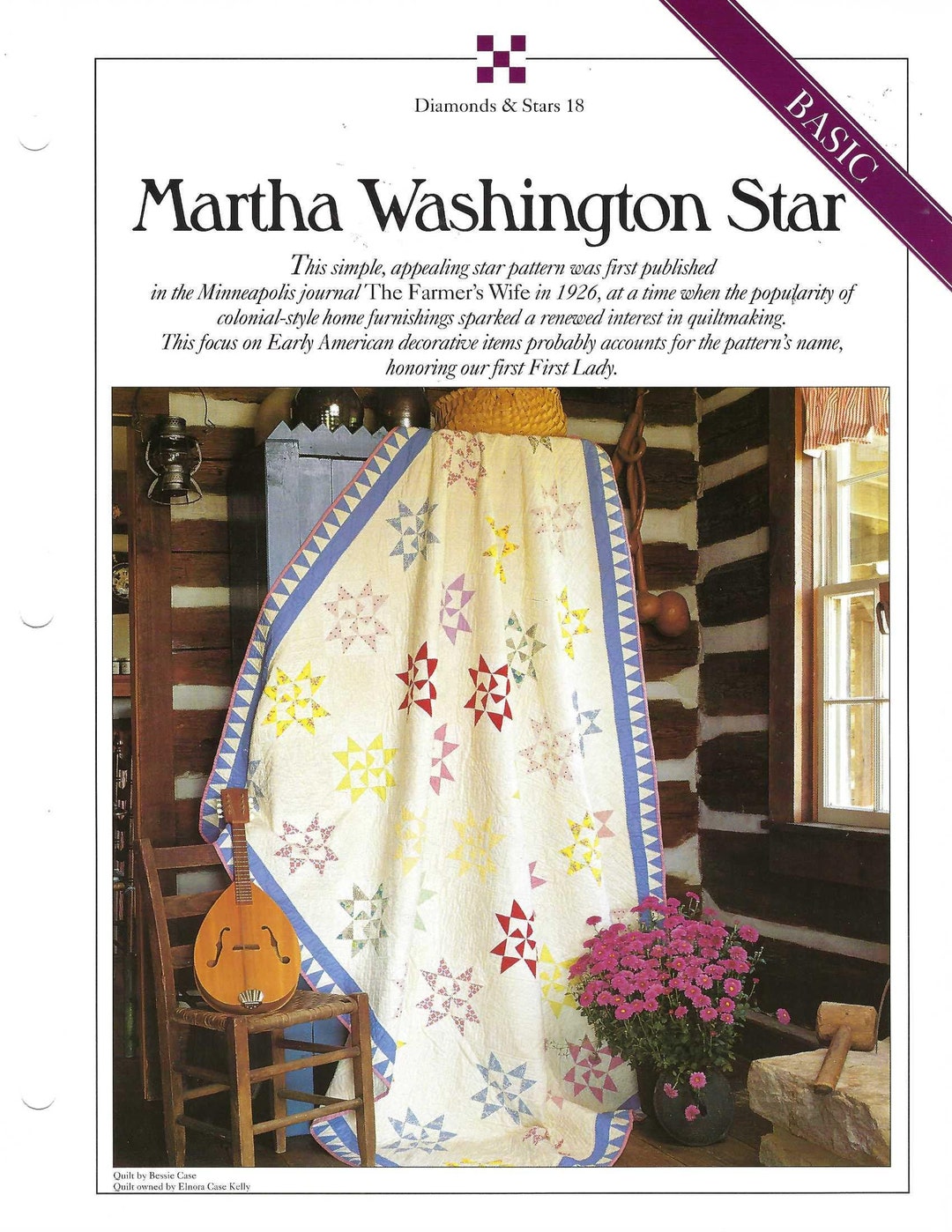 Martha Washington Star Quilt Sewing Pattern/best Loved Quilts - Etsy