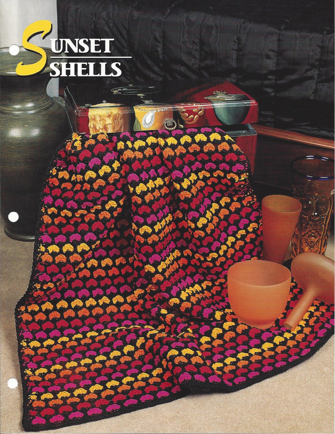 Sunset Shells Crochet Afghan Pattern/annie's Crochet Quilt Afghan Club ...