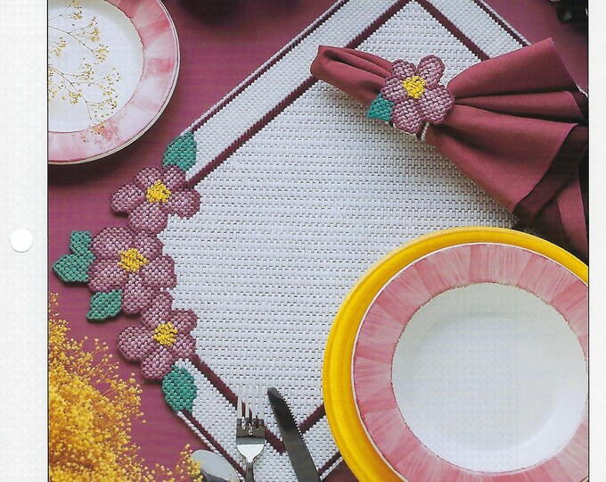 Wild Roses Place Setting Plastic Canvas Pattern/annie's International Plastic Canvas Pattern ...
