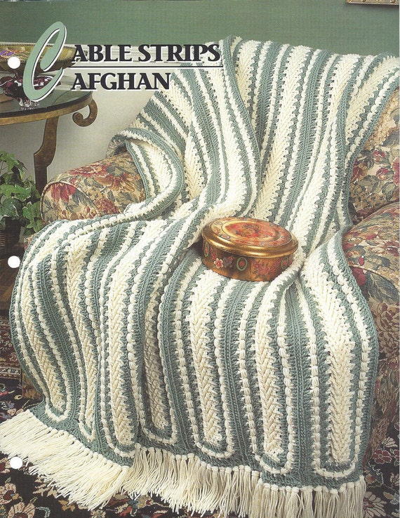 Cable Strips Crochet Afghan Pattern Annie's Crochet - Etsy