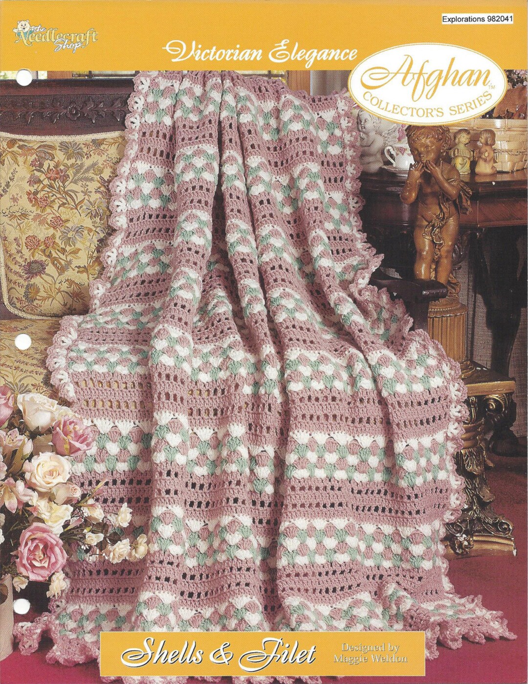 Shells & Filet Crochet Afghan Pattern/the Needlecraft Shop - Etsy