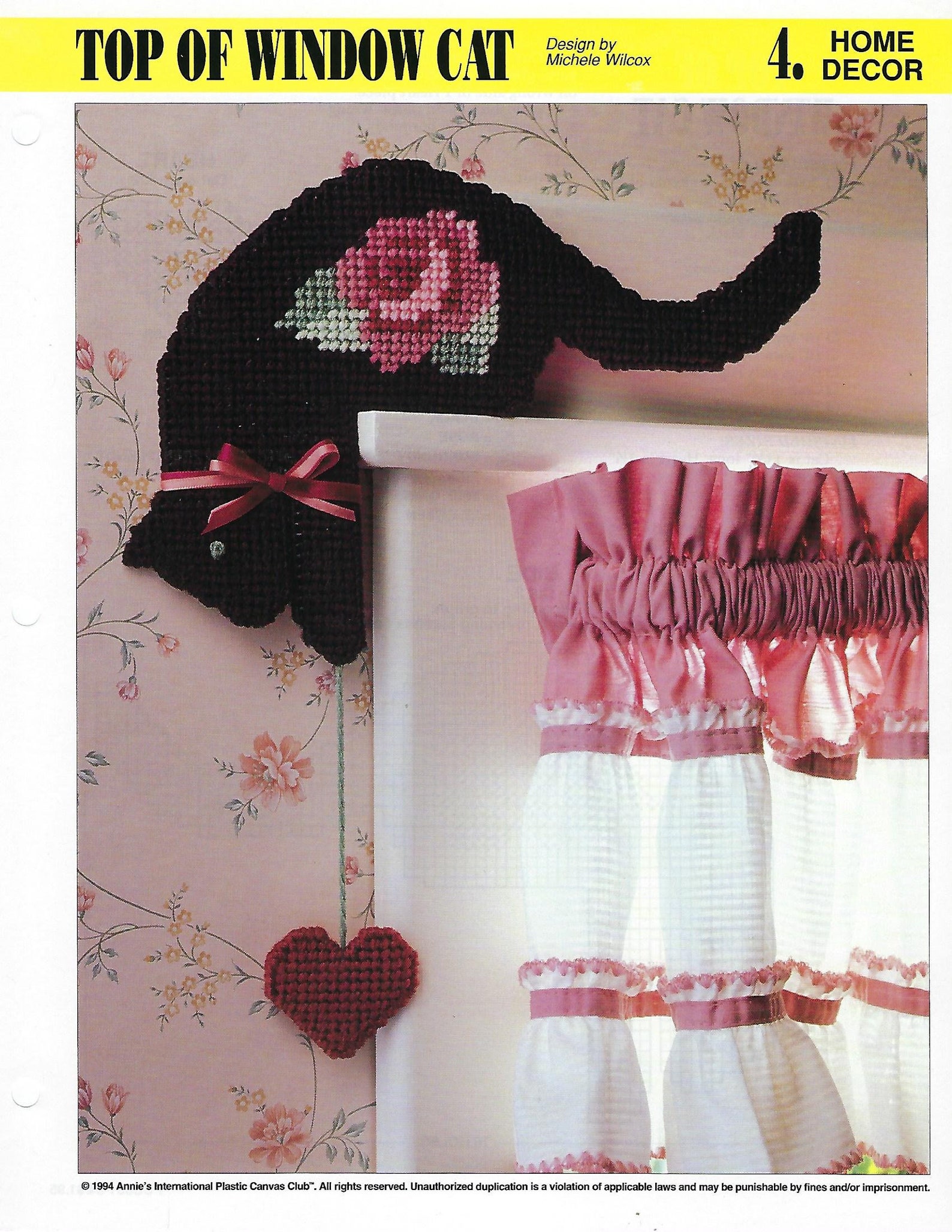 Top of Window Cat Plastic Canvas Pattern Annie's International Club - Etsy