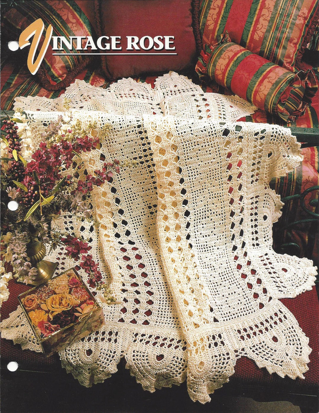 Vintage Rose Crochet Afghan Pattern/annie's Crochet Quilt & Afghan ...