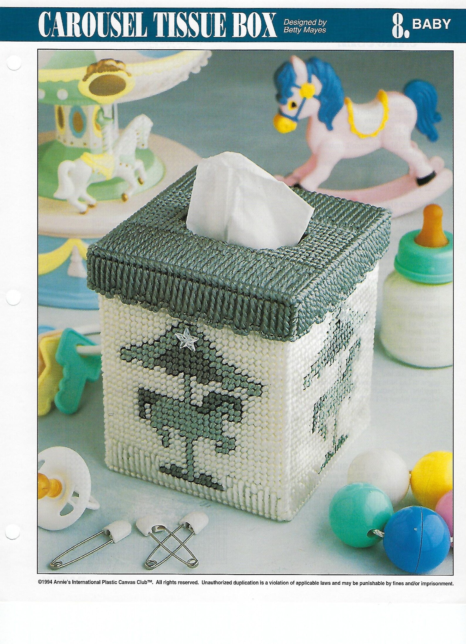 Carousel Tissue Box Plastic Canvas Pattern Nursery Decor - Etsy