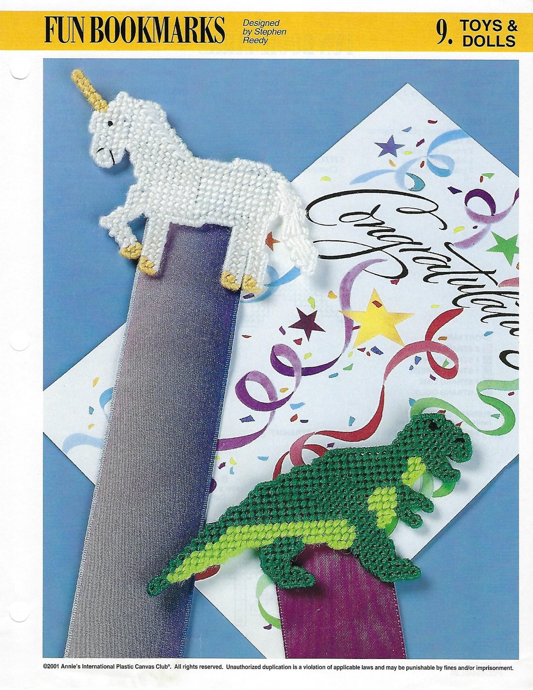 Fun Bookmarks Plastic Canvas Pattern/annie's International Plastic ...