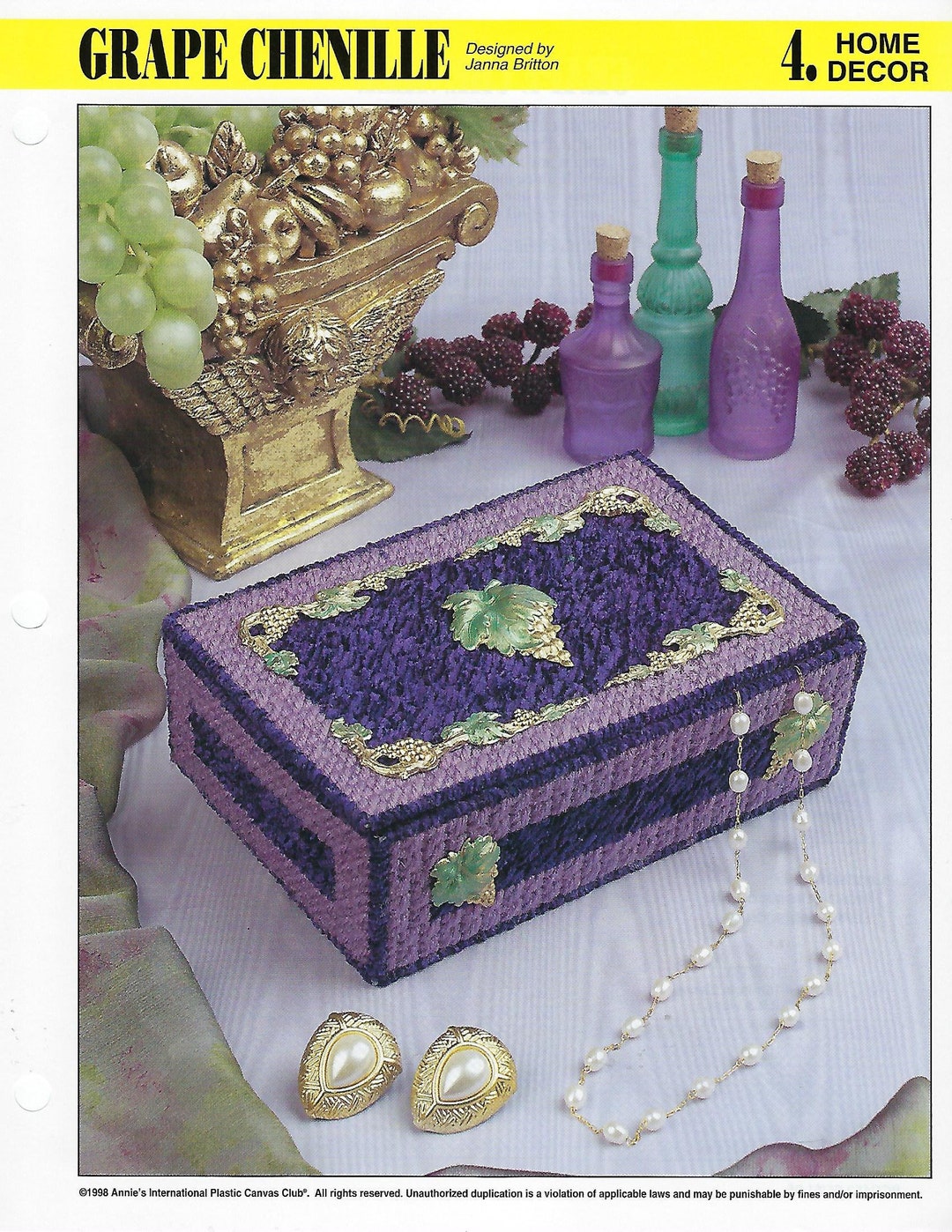 Grape Chenille Plastic Canvas Pattern Annie's International Pattern ...