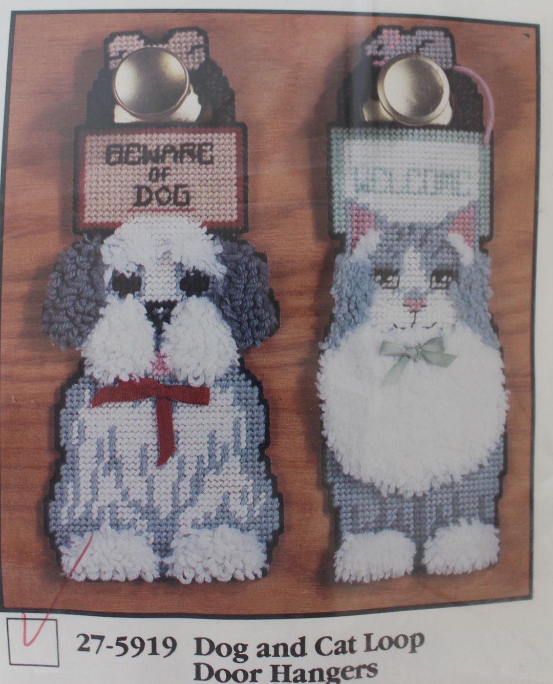 Dog & Cat Loop Door Hangers Plastic Canvas Pattern Kit - Etsy