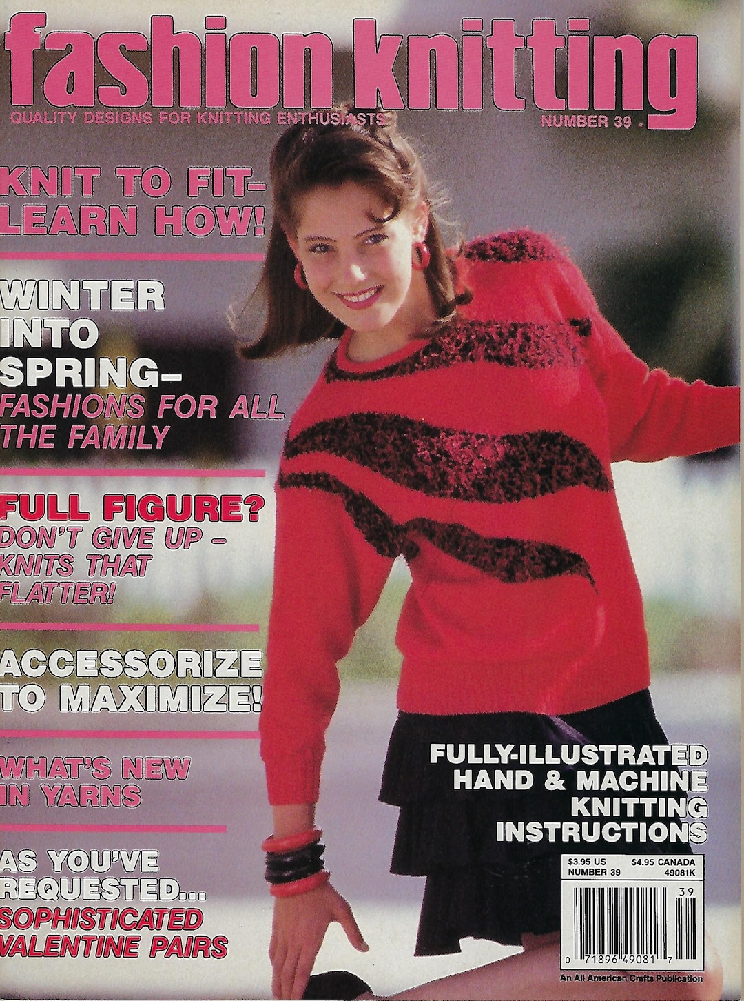 Fashion Knitting Magazine/november 1988/number 39 - Etsy
