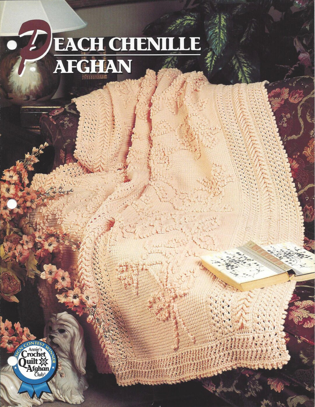 Peach Chenille Afghan Crochet Pattern/annie's Crochet Quilt & Afghan ...