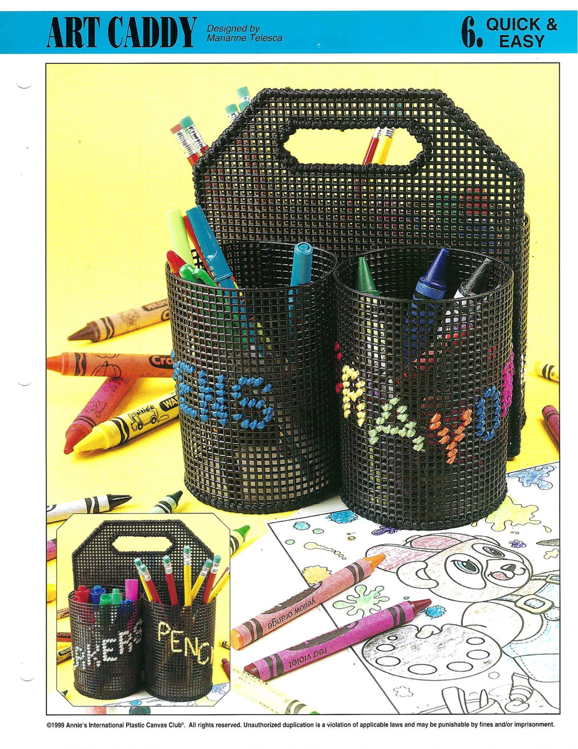 Art Caddy Plastic Canvas Pattern Annie's International Pattern Club - Etsy