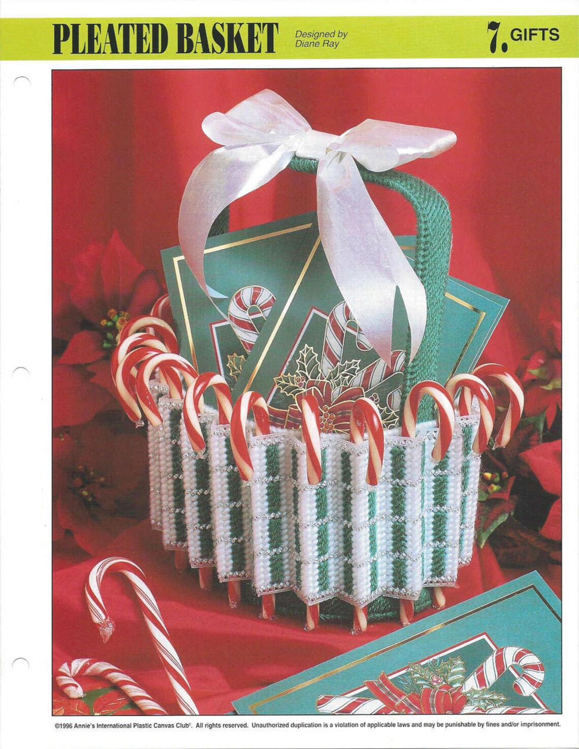 Pleated Basket Plastic Canvas Pattern/annie's International Pattern ...