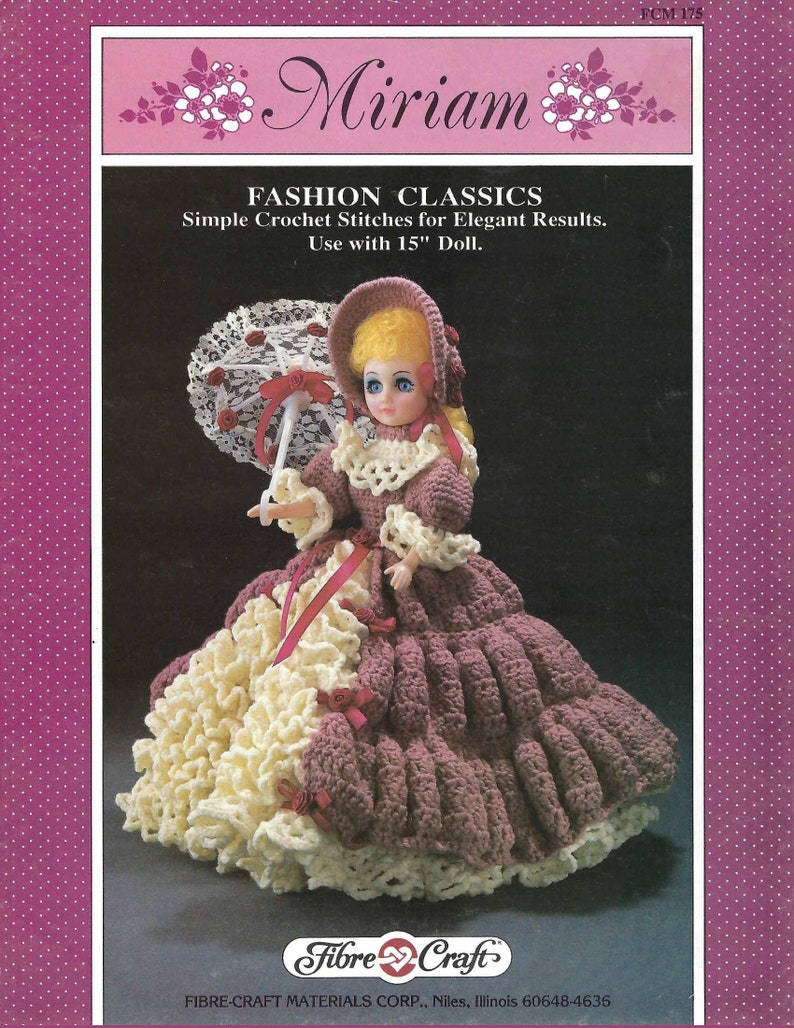 Miriam Crochet Doll Pattern Fibre Craft FCM175 | Etsy