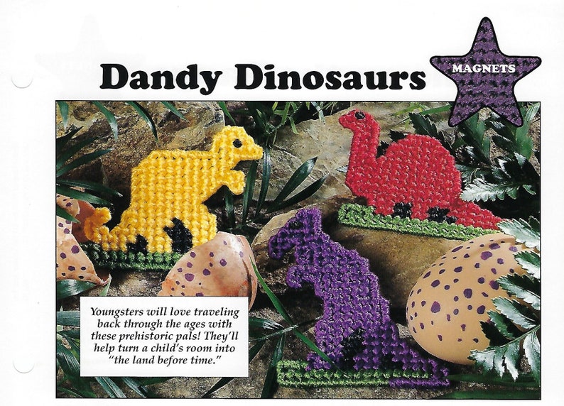Dandy Dinosaurs & Home on the Range Plastic Canvas Pattern - Etsy