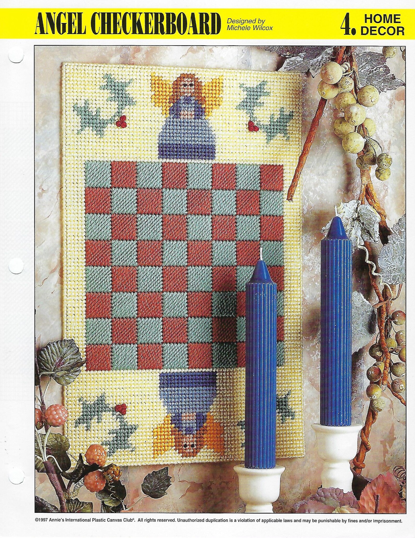 Angel Checkerboard Plastic Canvas Pattern Annie's | Etsy