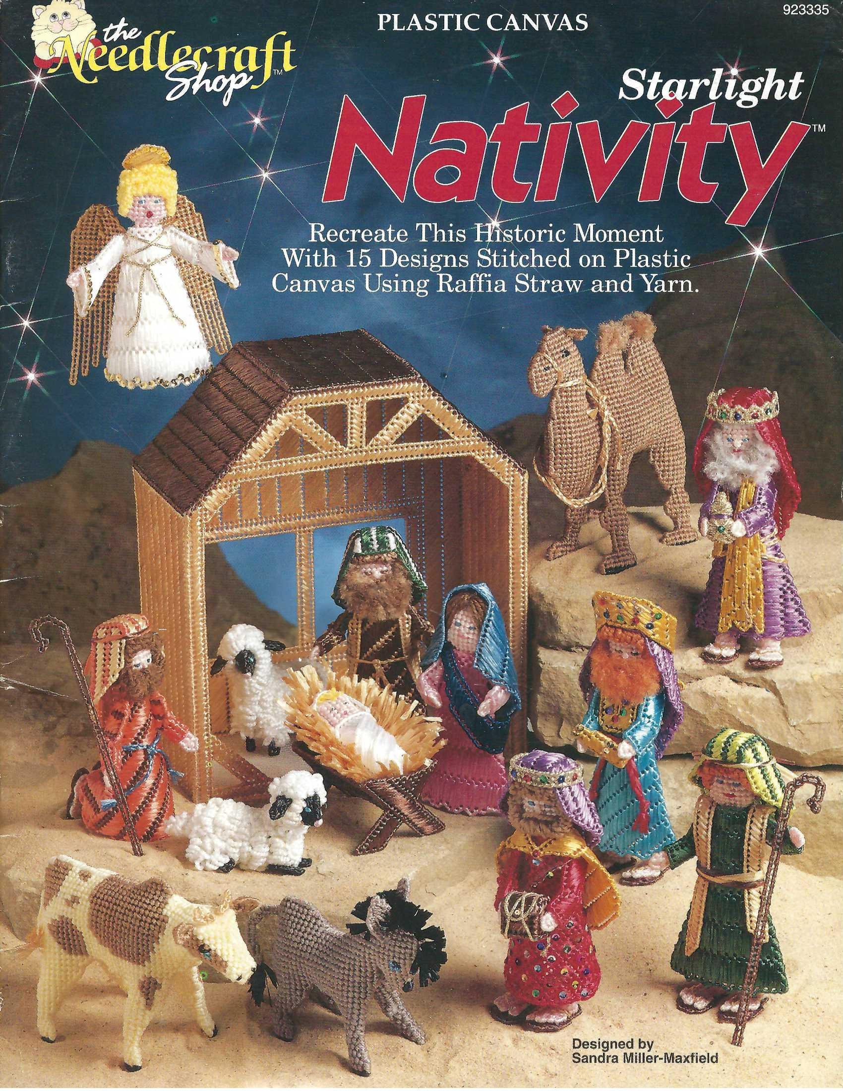 1990s Design Holy Night Plastic Canvas A Child is Born Nativity Pattern ...