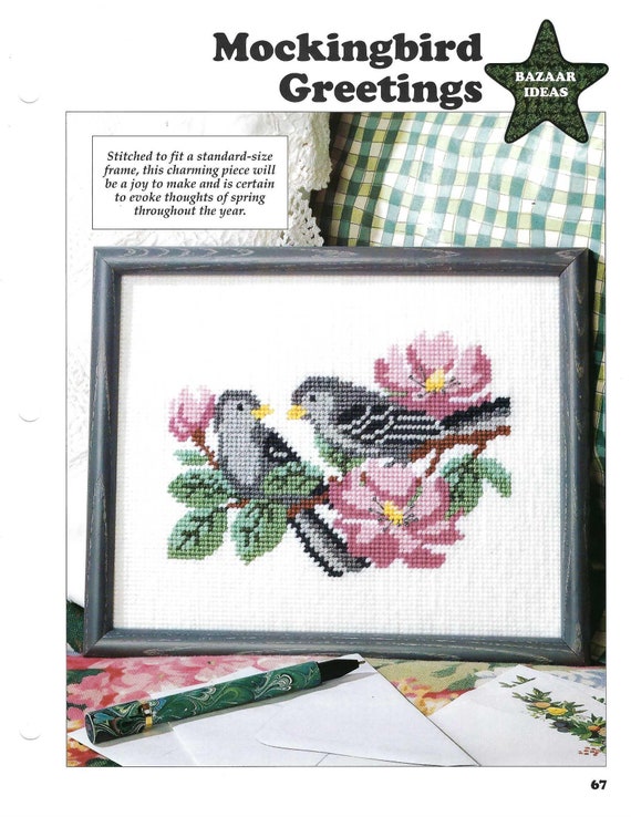 Mockingbird Greetings & Hair Barrettes Plastic Canvas Patterns | Etsy