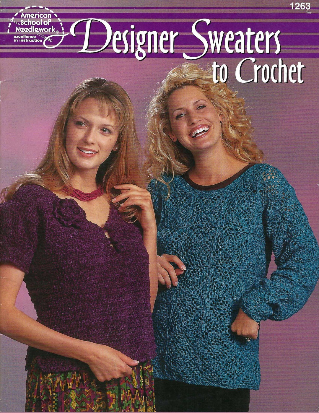Designer Sweaters Crochet Pattern Book/american School of Needlework ...