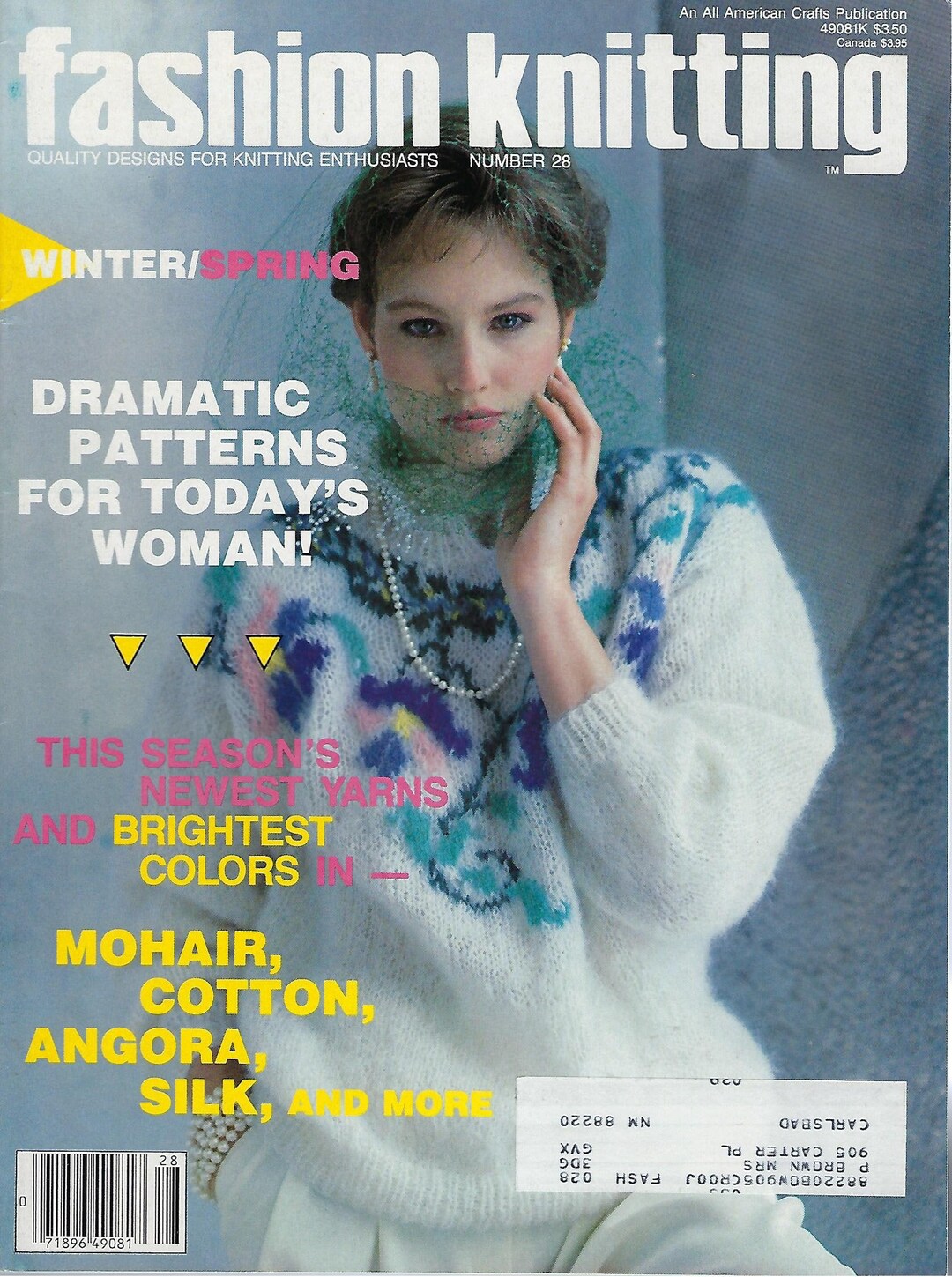 Fashion Knitting Magazine/december 1986/number 28 - Etsy