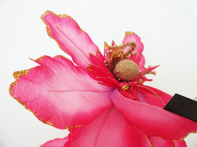 Flower Angel Hot Pink & Light Pink With Gold Glitter/home Decor/ Gift ...