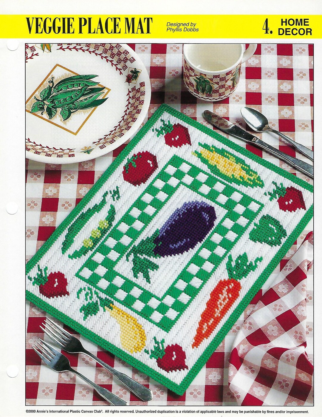 Veggie Place Mat Plastic Canvas Pattern/annie's International Pattern ...