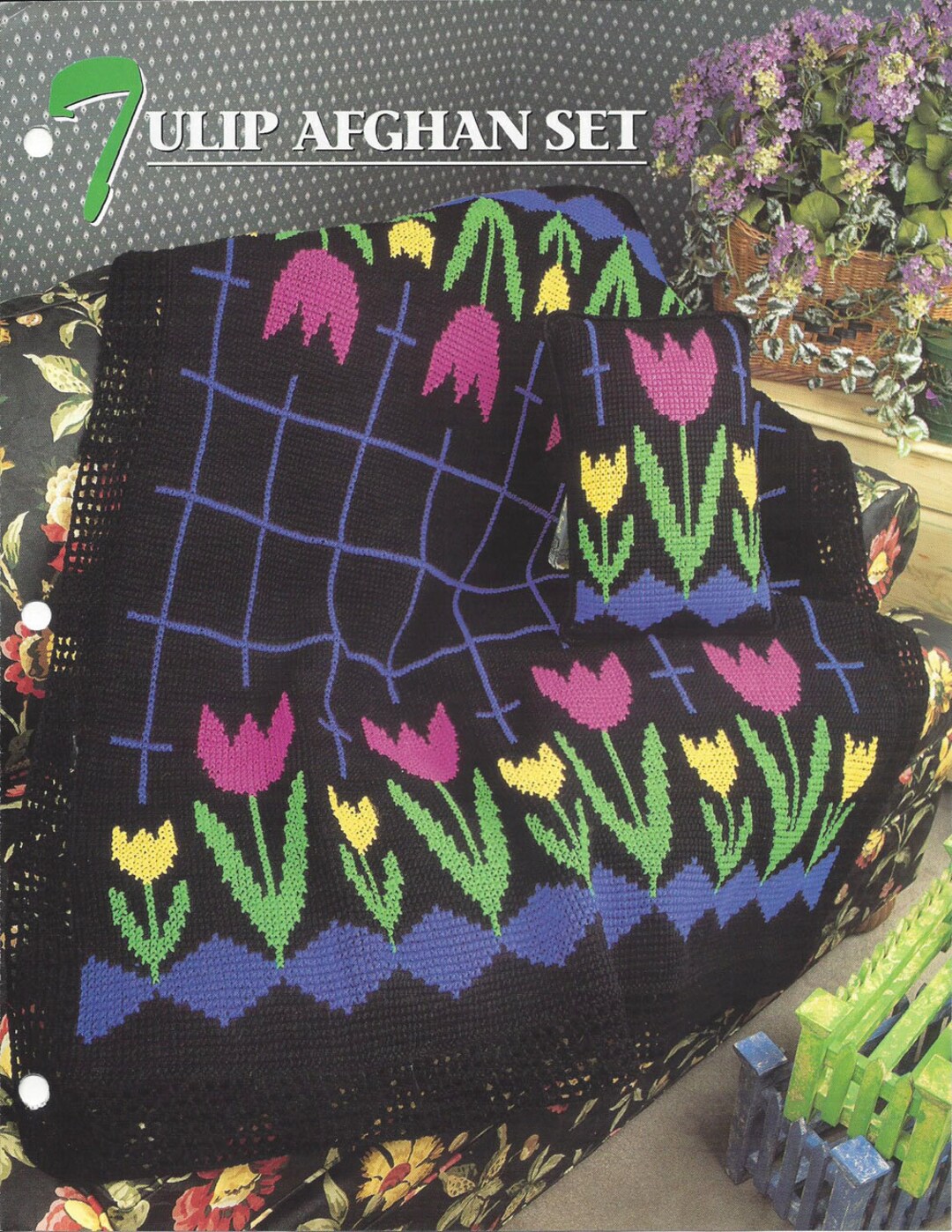 Tulip Afghan Set Crochet Blanket Pattern/annie's Crochet Quilt & Afghan ...