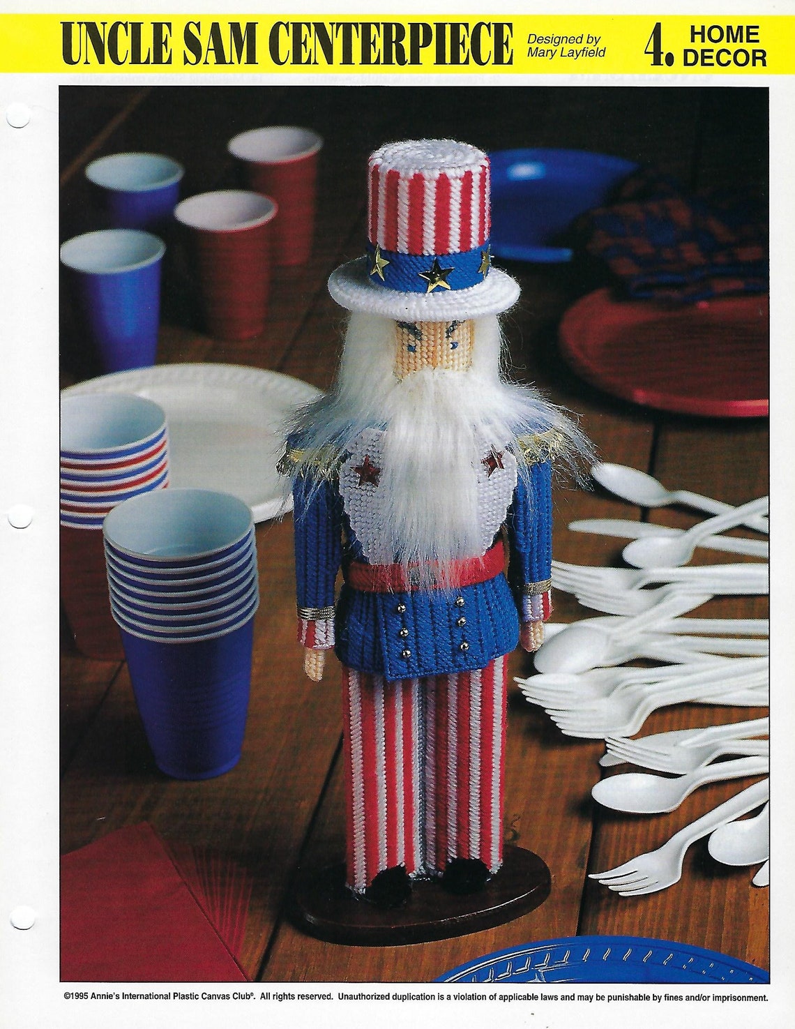 Uncle Sam Centerpiece Plastic Canvas Pattern/annie's International ...
