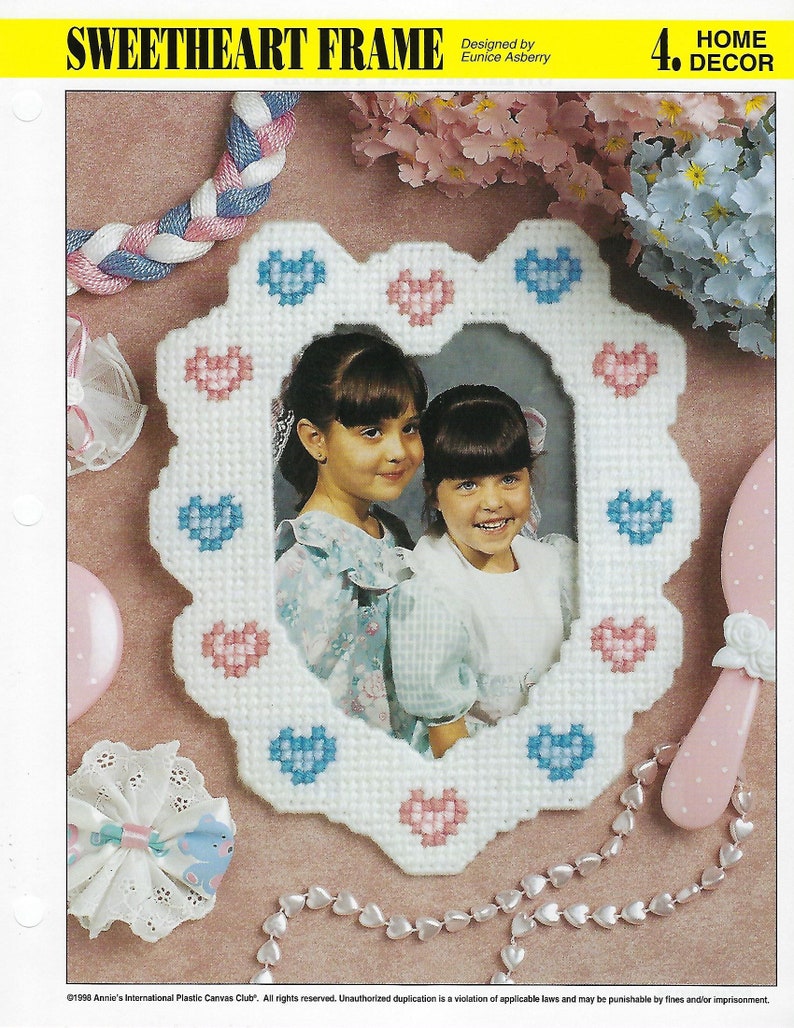 Sweetheart Frame Plastic Canvas Pattern Annie's International Club - Etsy