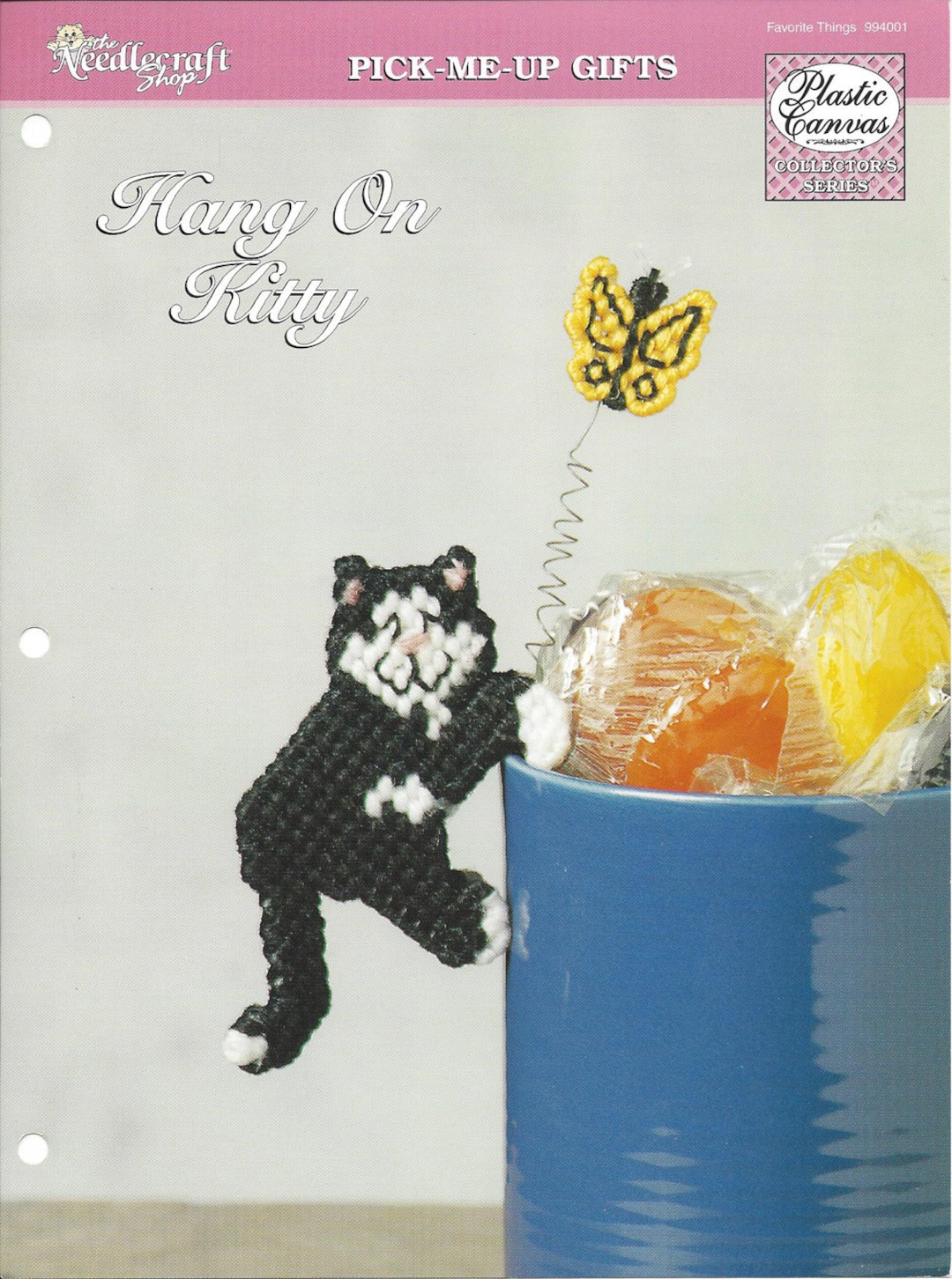 Hang on Kitty Plastic Canvas Pattern/the Needlecraft Shop - Etsy