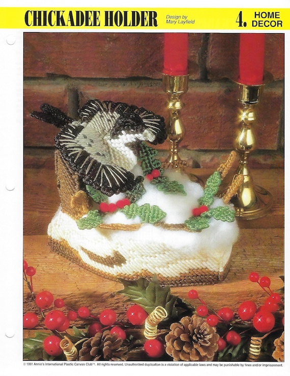Chickadee Holder Plastic Canvas Pattern Christmas Decor | Etsy