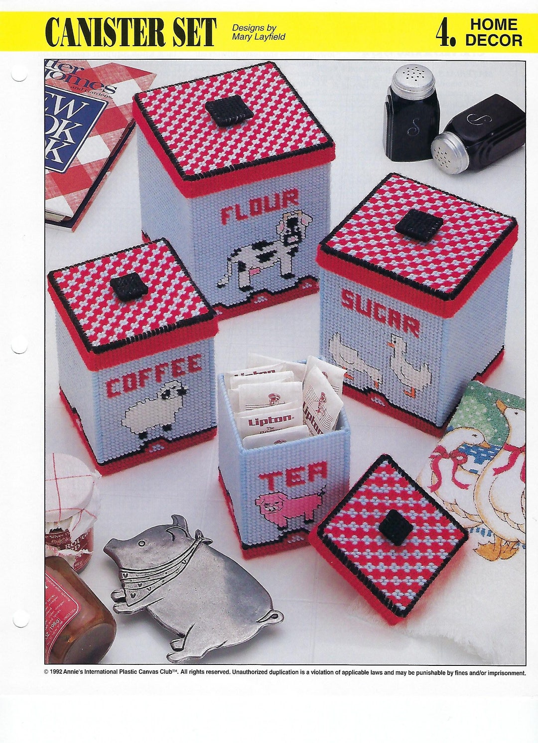 Canister Set Plastic Canvas Pattern Annie's International Pattern Club ...