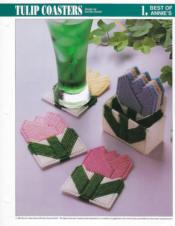 Tulip Coasters Plastic Canvas Pattern Annie's - Etsy