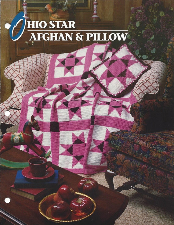Ohio Star Afghan And Pillow Crochet Pattern Annie's | Etsy