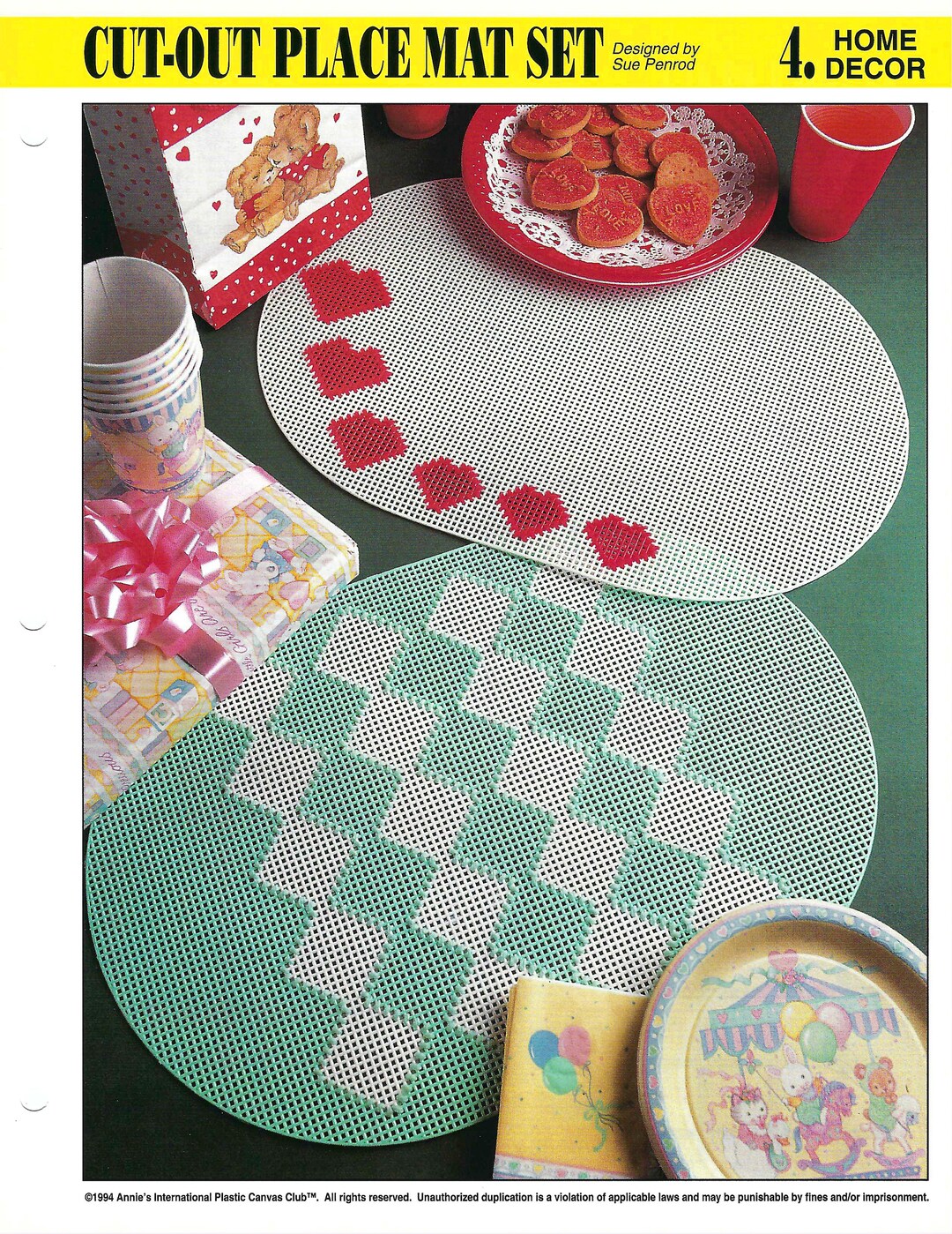 Cut-out Place Mat Set Plastic Canvas Pattern/annie's International ...