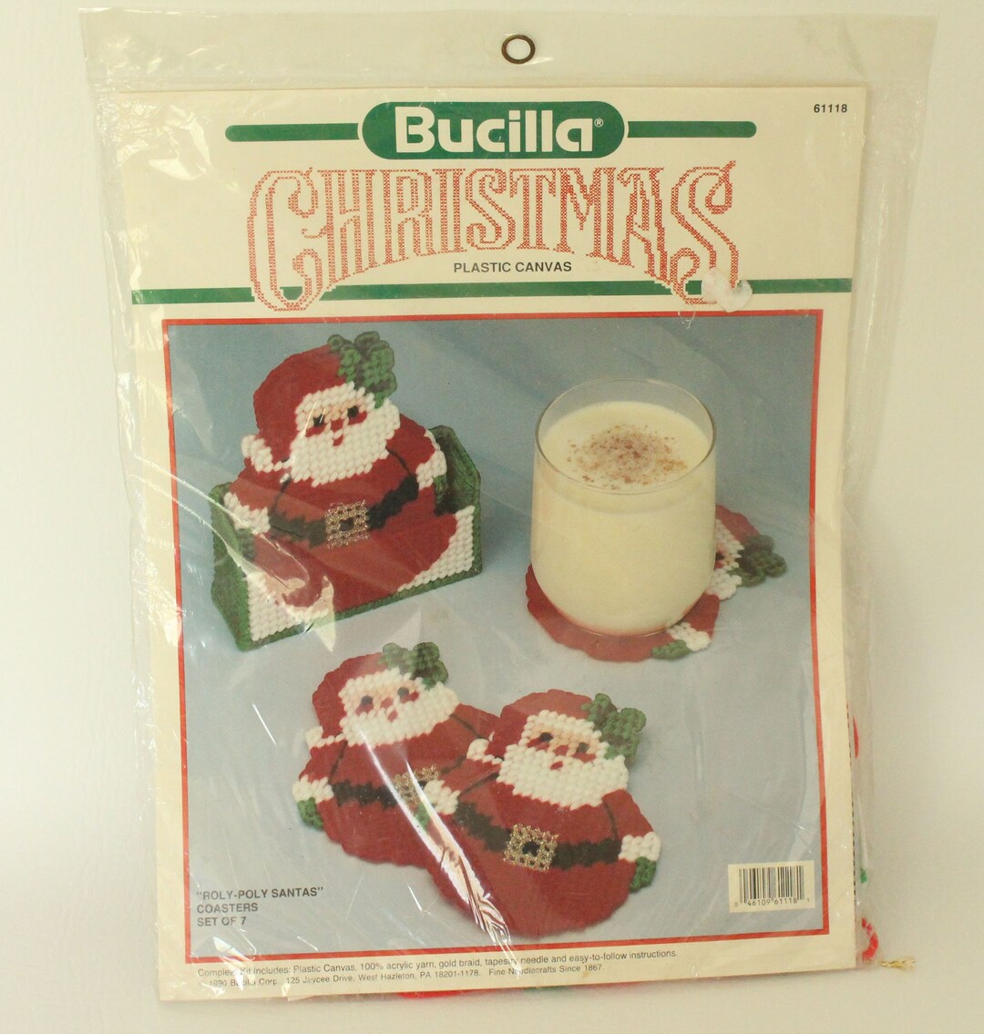 Roly Poly Santas Coasters Plastic Canvas Pattern Kit - Bucilla ...
