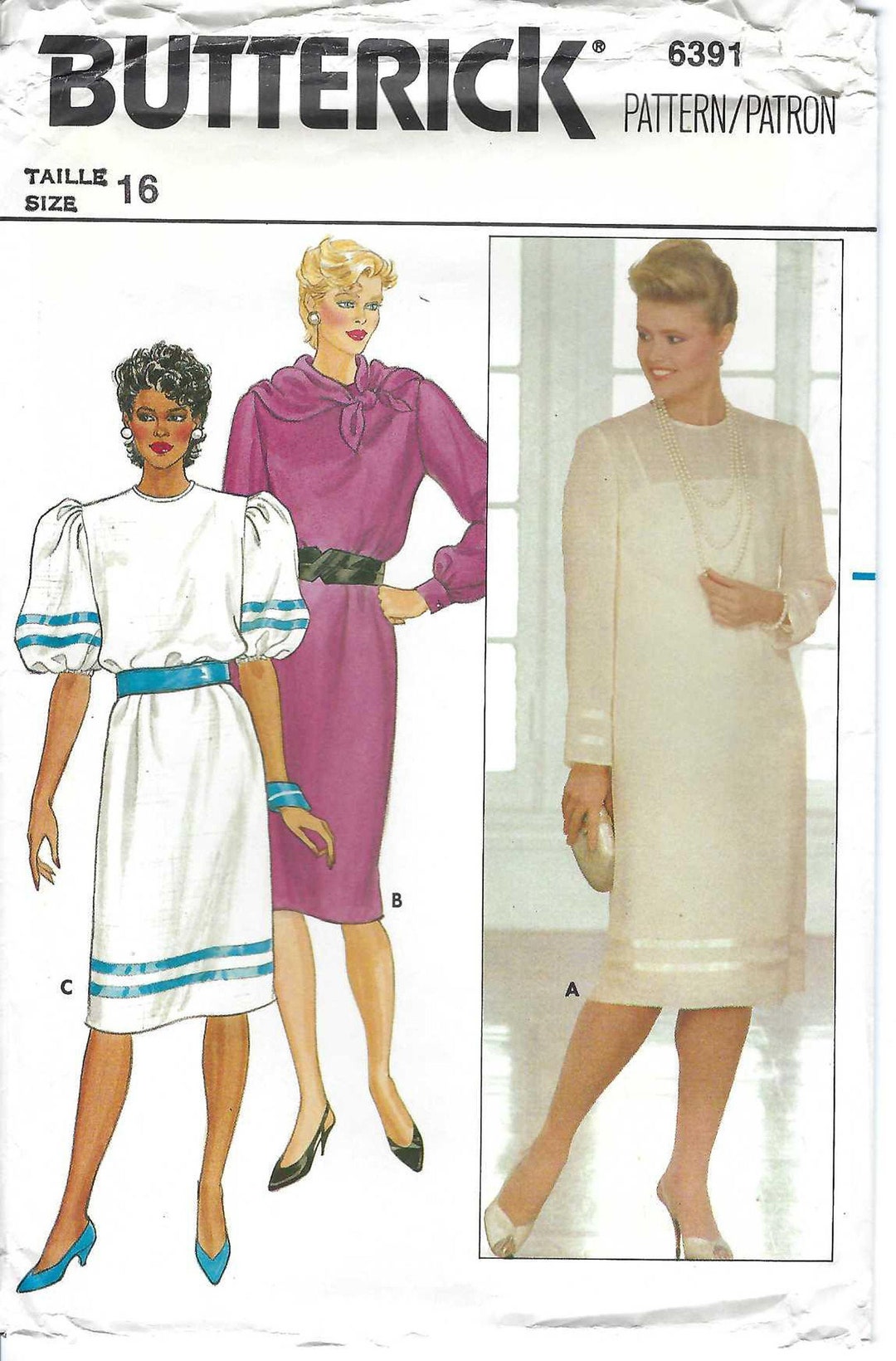 Sewing Pattern Butterick 6391/misses Dress & Slip Size 16/uncut Factory ...