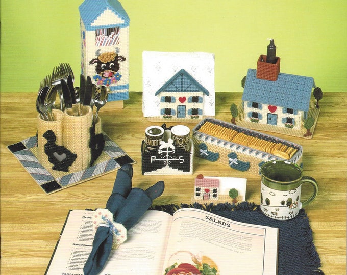 Kitchen Decor Plastic Canvas Pattern Book Utensil Holder | Etsy