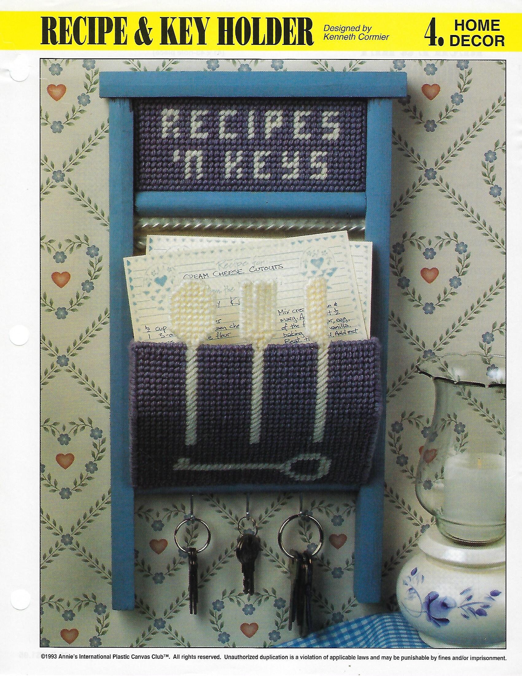 Recipe & Key Holder Plastic Canvas Pattern/annie's International ...