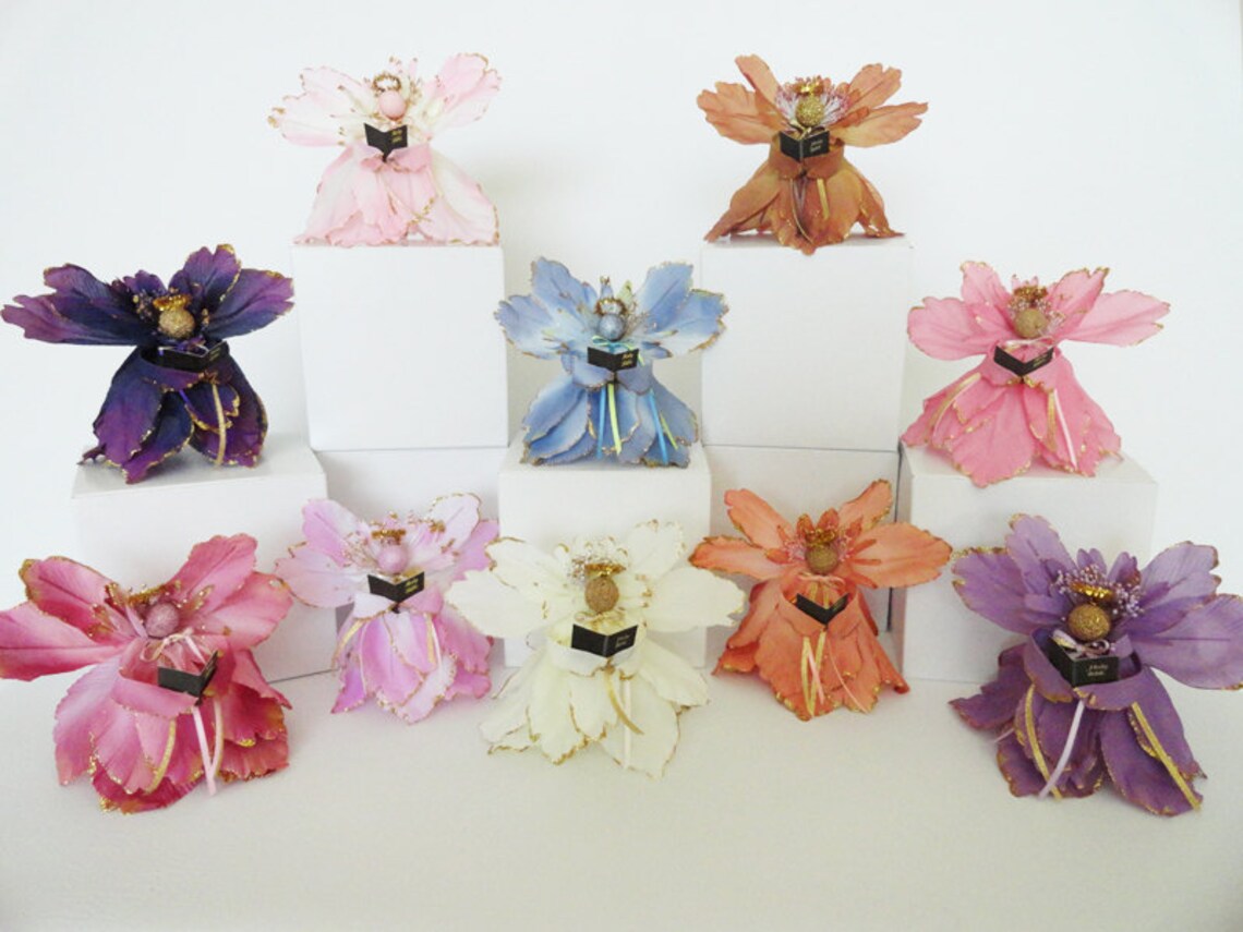 Flower Angel Hot Pink & Light Pink With Gold Glitter Gift | Etsy