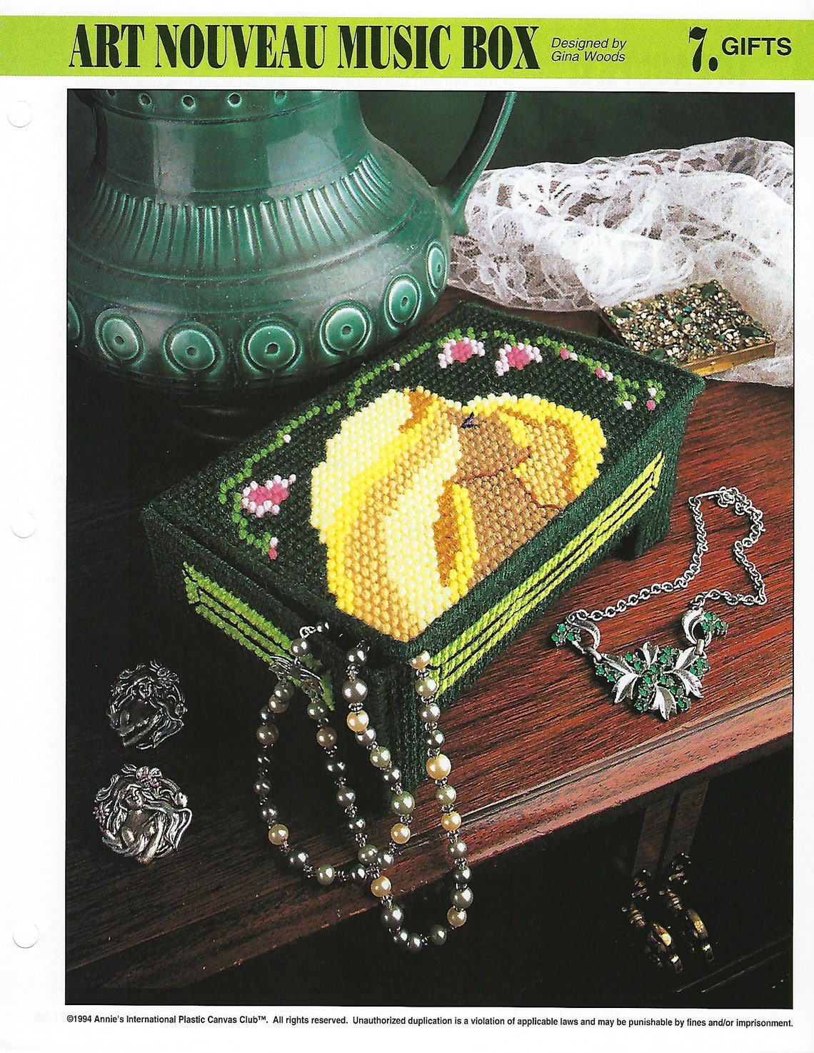Art Nouveau Music Box Plastic Canvas Pattern/annie's International ...