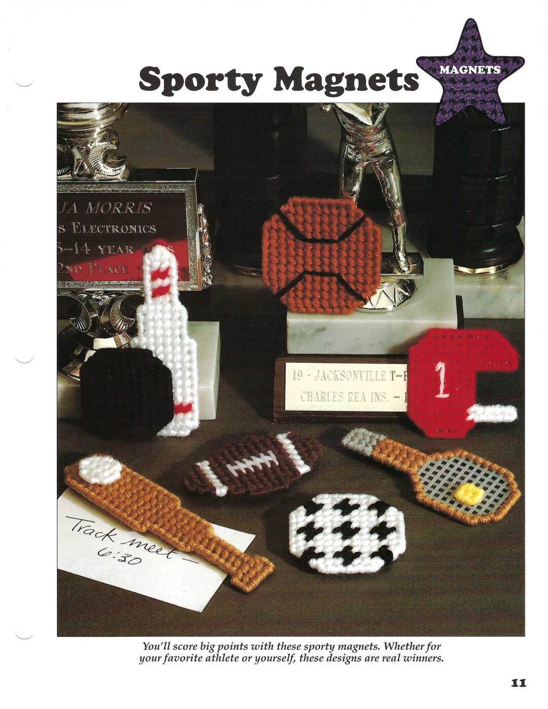 Sporty Magnets Plastic Canvas Pattern/leisure Arts All Stars - Etsy