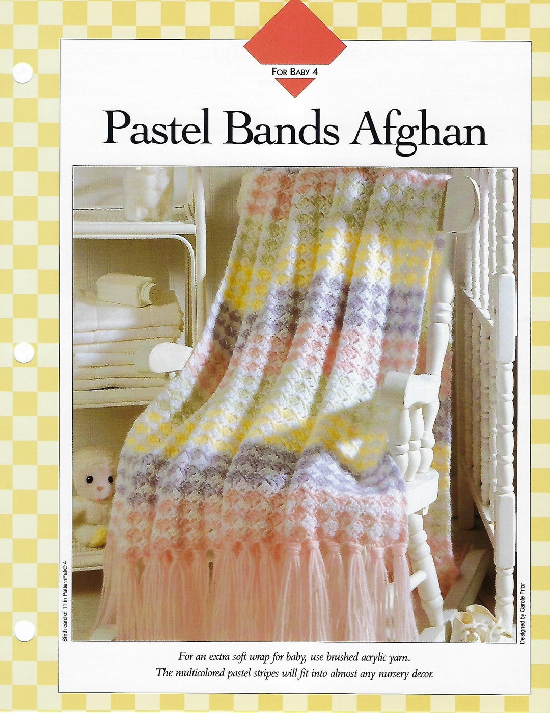 Pastel Bands Afghan Crochet Pattern Vanna's Afghan & - Etsy