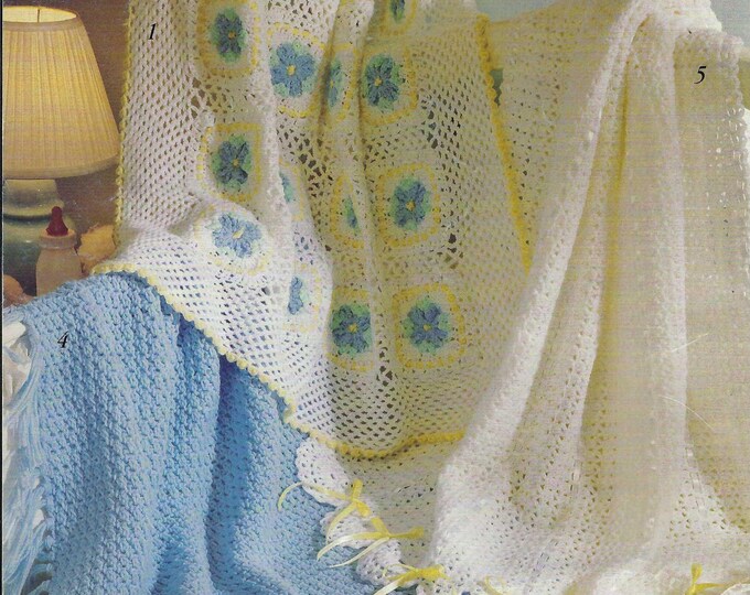 Rock-a-bye Wraps Crochet Baby Afghan Pattern Book, Leisure Arts #1422 ...
