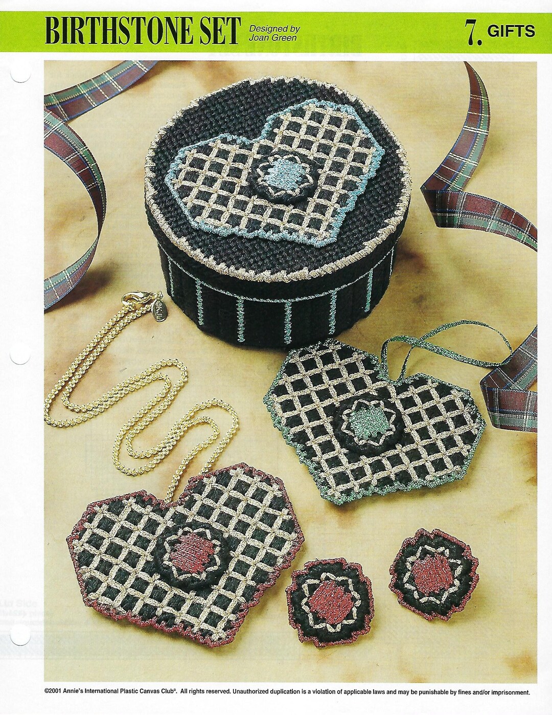 Birthstone Set Plastic Canvas Pattern/annie's International Pattern ...