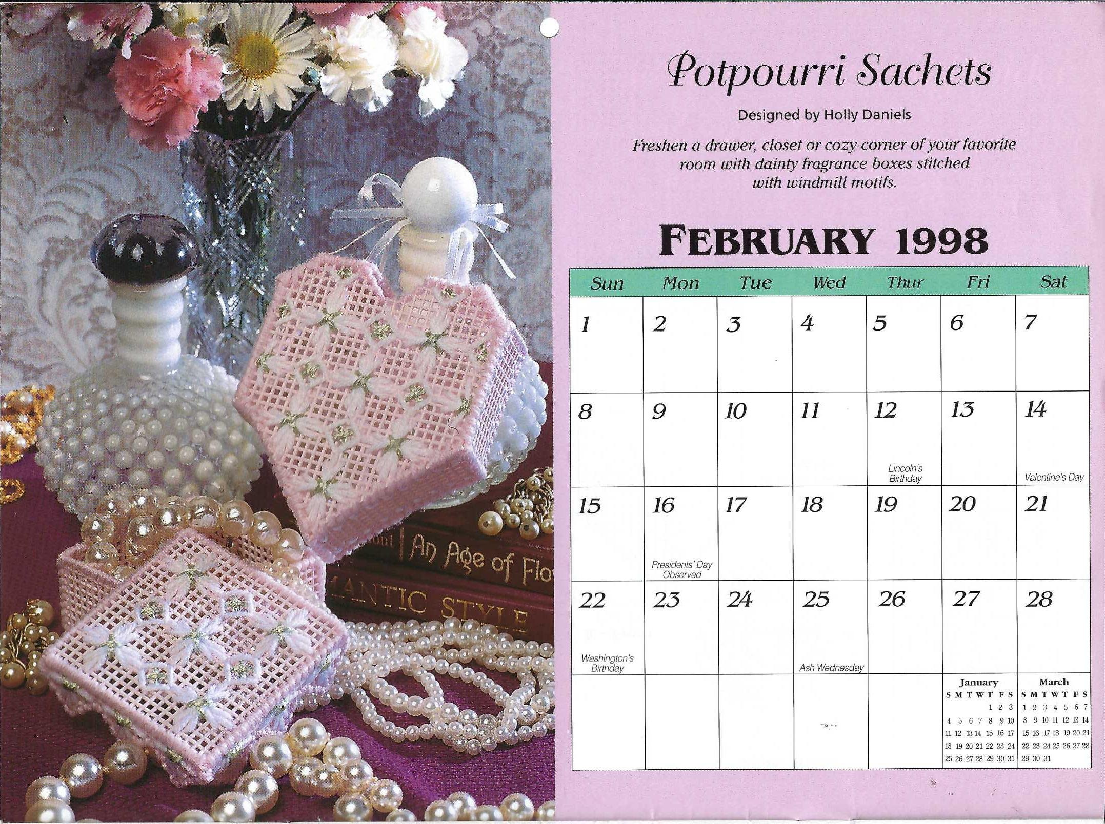 Plastic Canvas Calendar 1998 Pattern Book the Needlecraft Shop #983253 ...