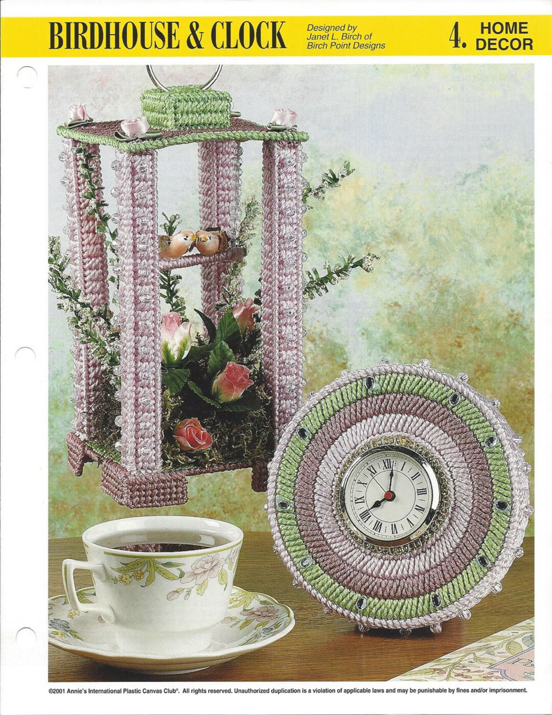 Birdhouse & Clock Plastic Canvas Pattern/annie's International Plastic ...