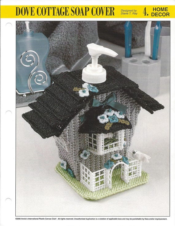 Dove Cottage Soap Cover Plastic Canvas Pattern Home Decor | Etsy